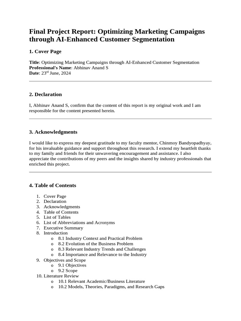 Independent Research Project (IRP) - Marketing Final Report Submission ...
