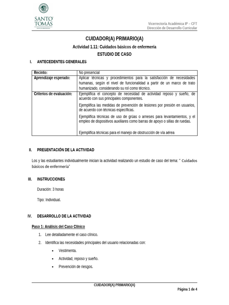 Ten-154 - U1 - S6 - 1 - 11 - Actividad Practica | PDF | Enfermería