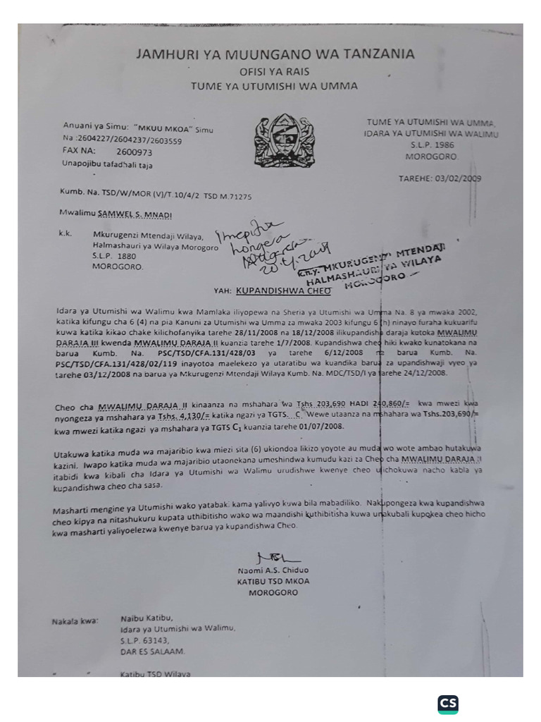 Barua Za Madaraja | PDF