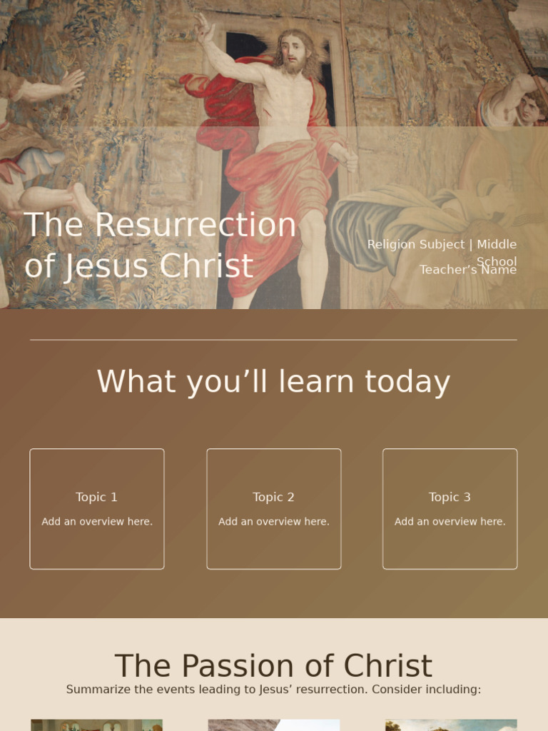 Religion Subject For Middle School Resurrection of Jesus Christ | PDF ...