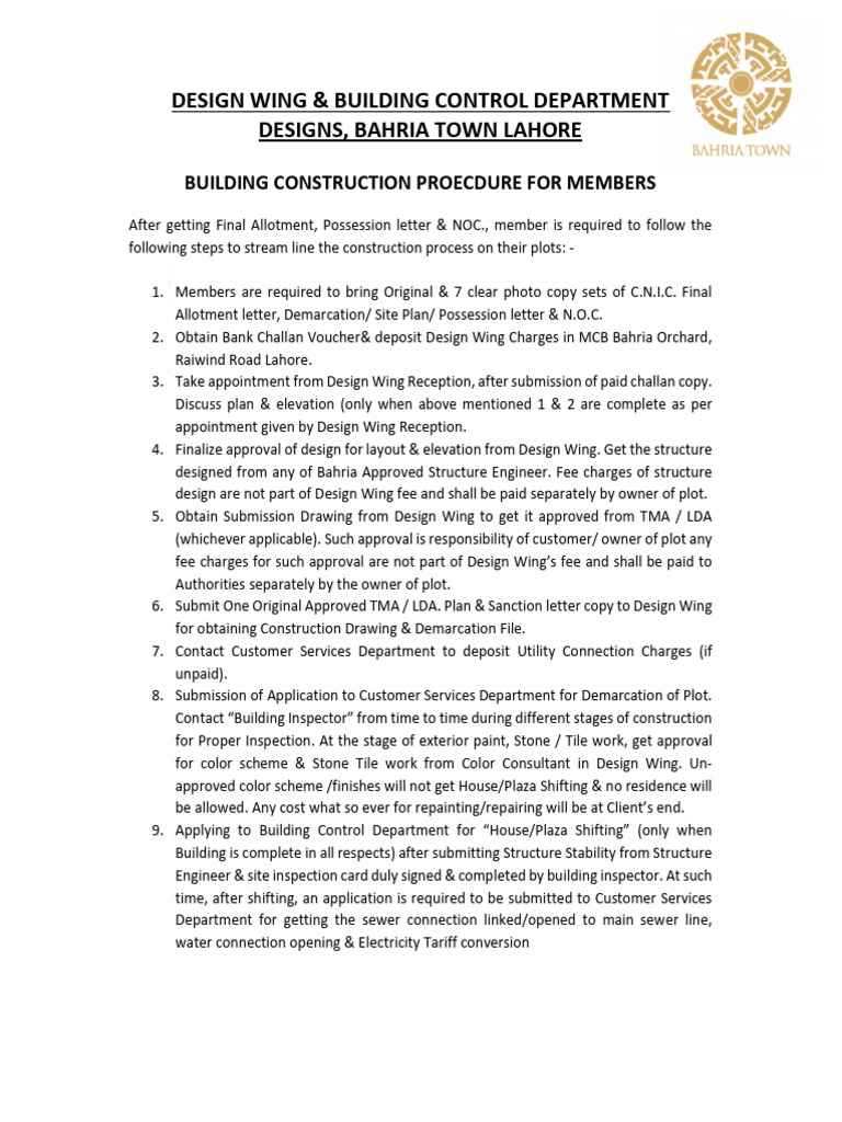 Building Design and Construction Procedure | PDF