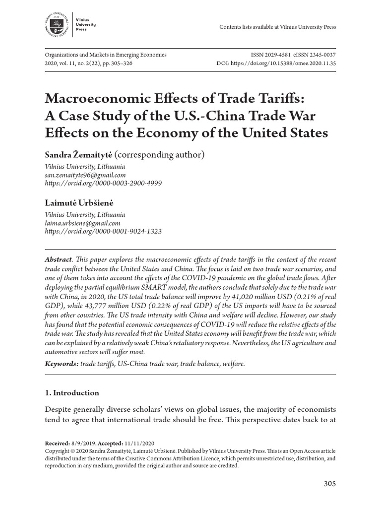 Macroeconomic Effects of Trade Tariffs A | PDF | Tariff | Elasticity ...