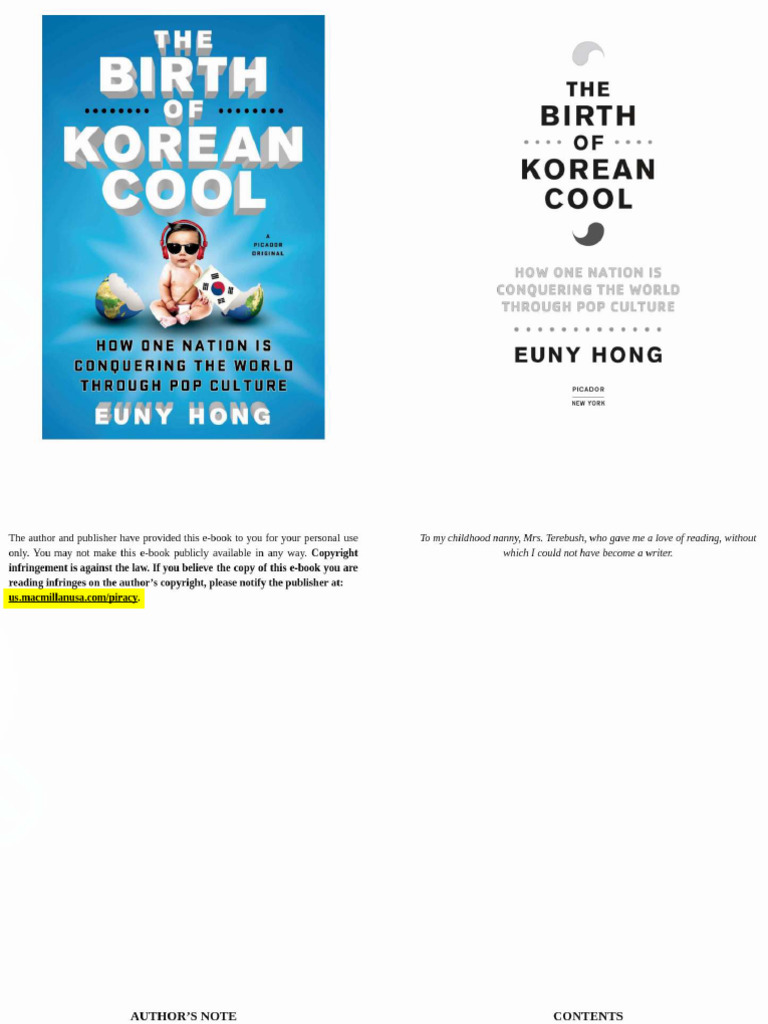 The Birth of Korean Cool How One Nation Is Conquering The World Through Pop Culture (Euny Hong ...