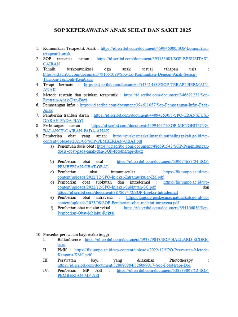 Sop - Kep - Anak 2025 | PDF