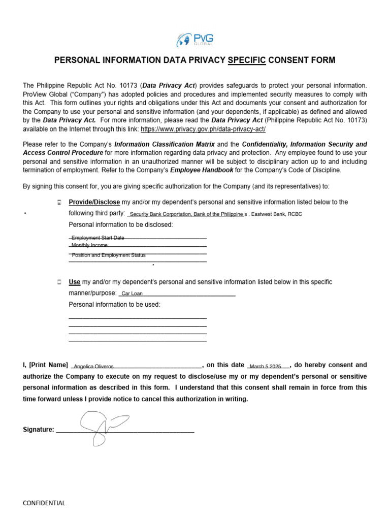3. Data Privacy Act SPECIFIC Consent Form_06.25.20 | PDF | Information ...
