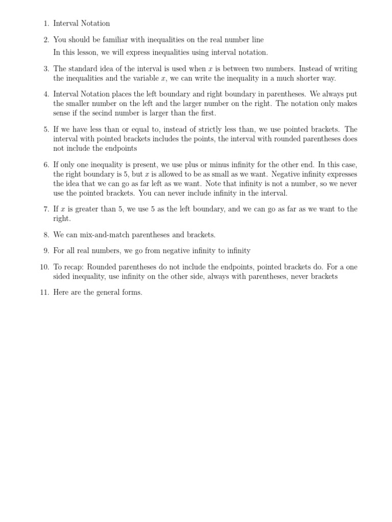 Interval Notation Script | PDF