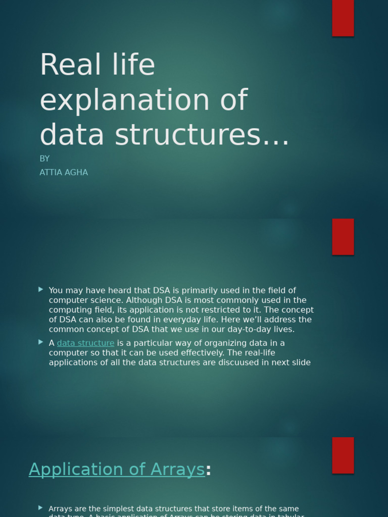 Real-Life Applications of Data Structures | PDF | Matrix (Mathematics ...