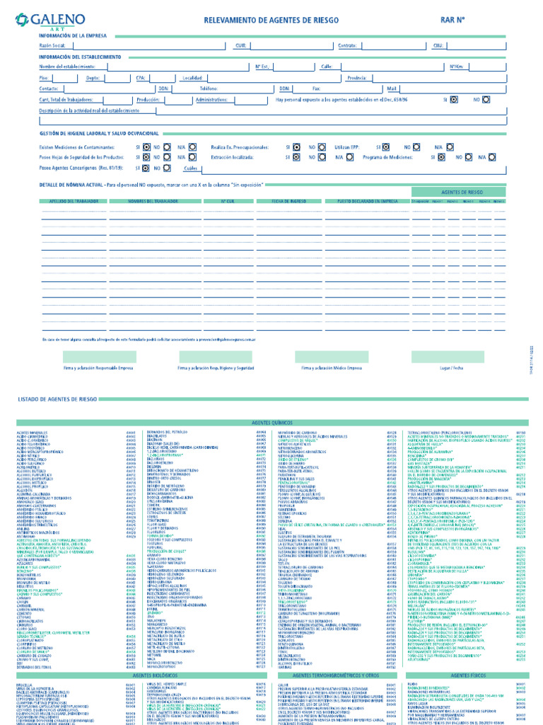 Relevamiento de Agentes de Riesgo 2022 | PDF