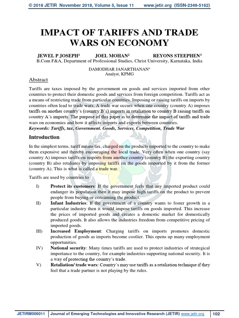 Impact of Tariffs and Trade Wars On Econ | PDF | Tariff | World Economy