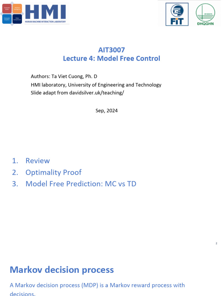 Lecture4 Model Free Prediction | PDF | Mathematics | Theoretical Computer Science