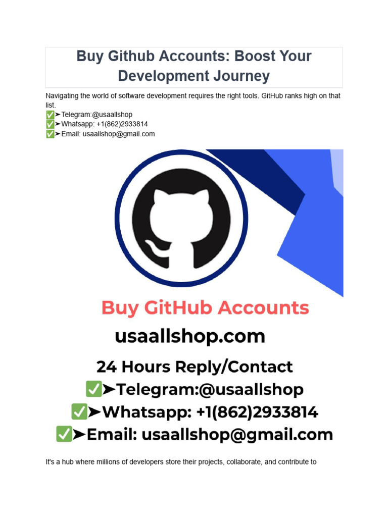 Buy Github Accounts_ Boost Your Development Journey | PDF | Reputation | Business Ethics