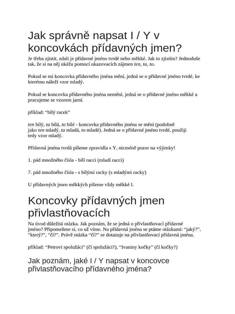 Jak Správně Napsat I | PDF