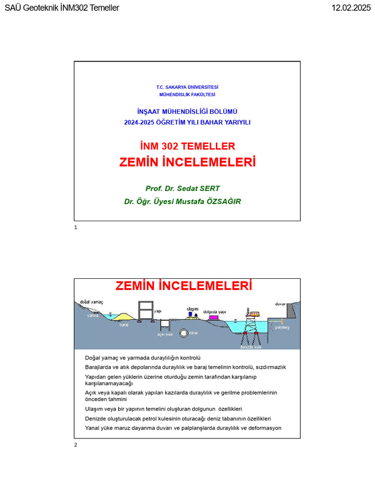 02 - Temeller - 20242025 - Zemin Nceleme | PDF