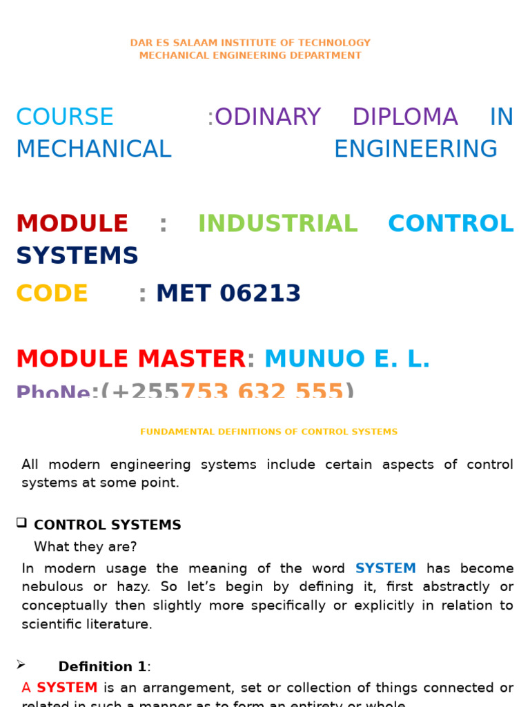 Control System Presentation Main | PDF | Logic Gate | Feedback
