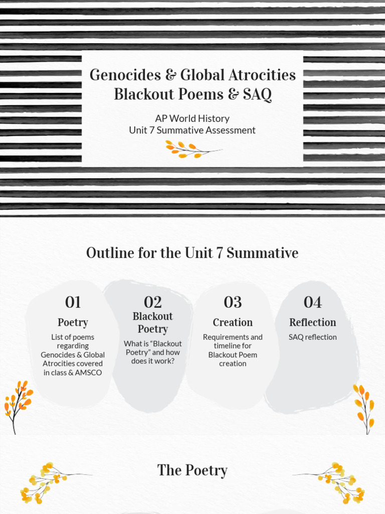 Blackout Poetry - APWH Unit 7 Summative | PDF