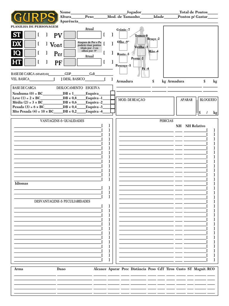 Ficha Kael Criança GURPS | PDF