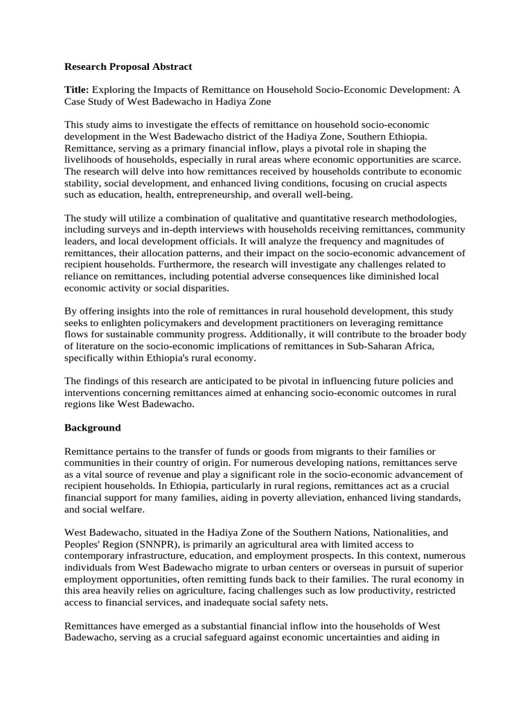 Research Proposal Sociology | PDF | Focus Group | Remittance