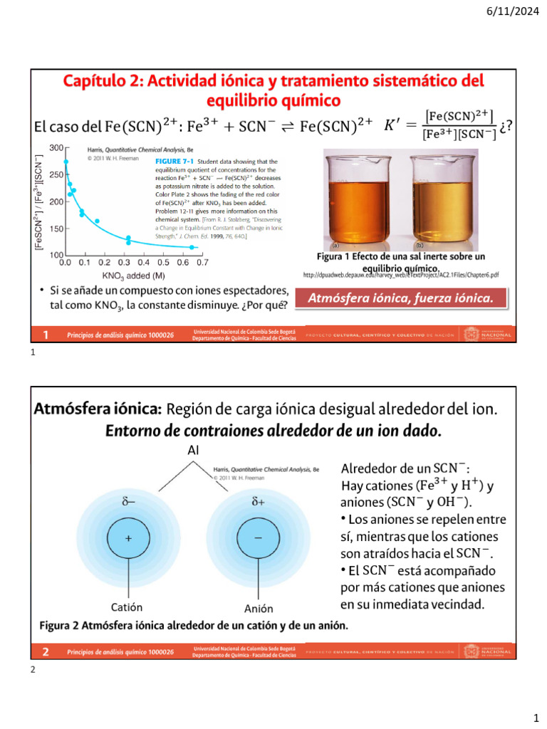 2 Actividad iónica y tratamiento sistemático del equilibrio químico ...