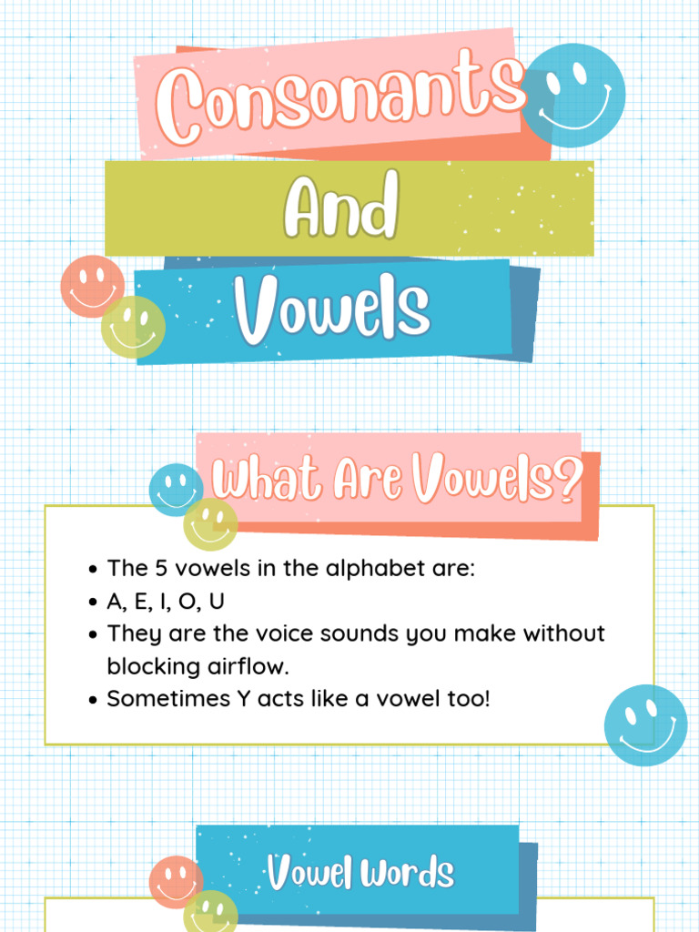 Consonant & Vowels | PDF