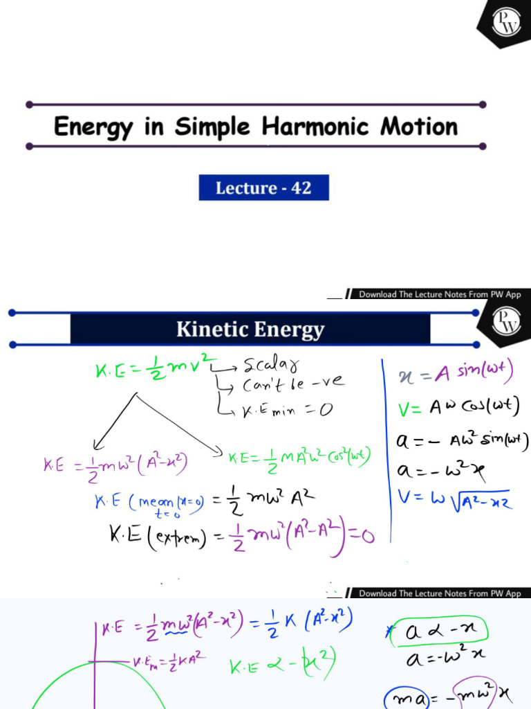 SHM 02 - Class Notes - Yakeen NEET 2.0 2025 (Legend) - Invert | PDF