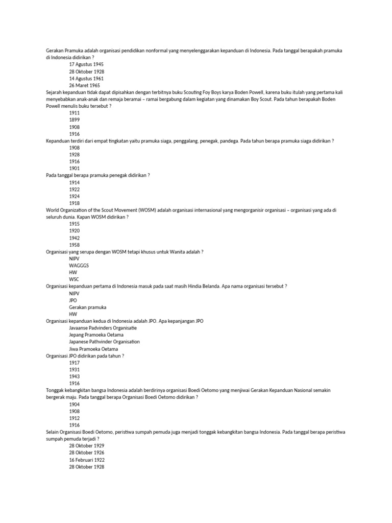 Soal Pramuka CDP | PDF