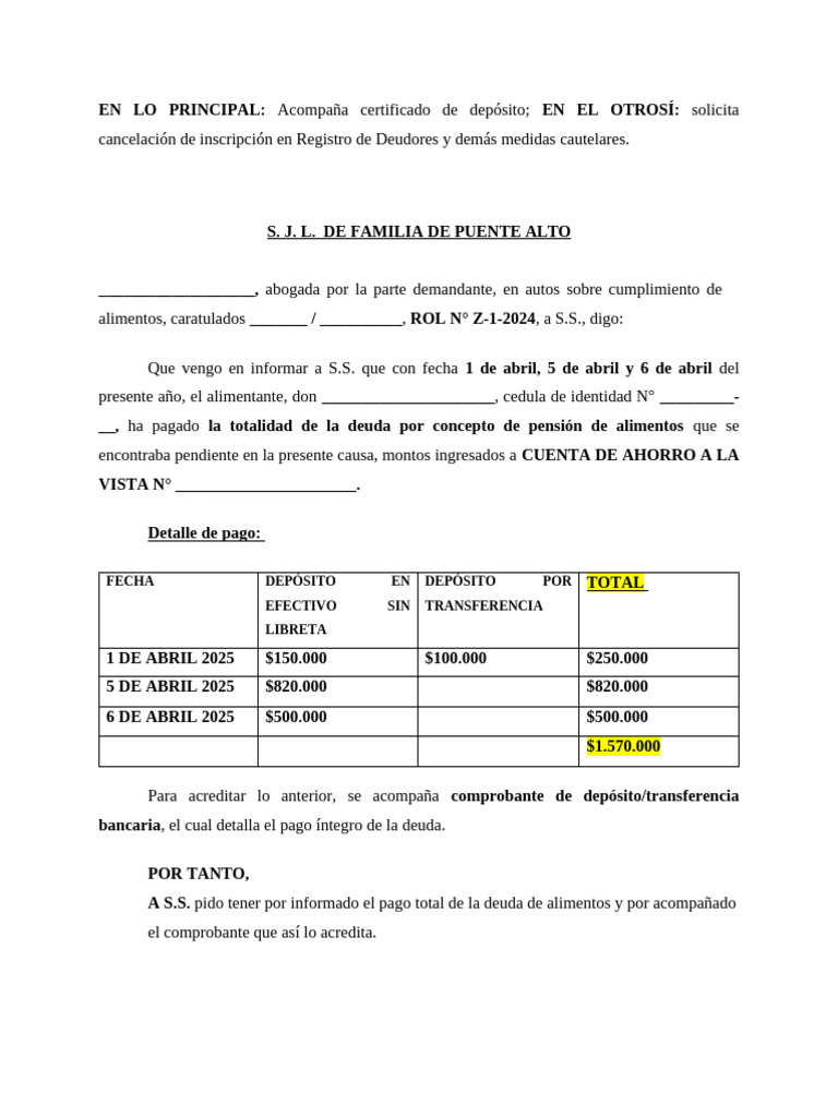 Acompaña Comprobante de Deuda Scribds | PDF
