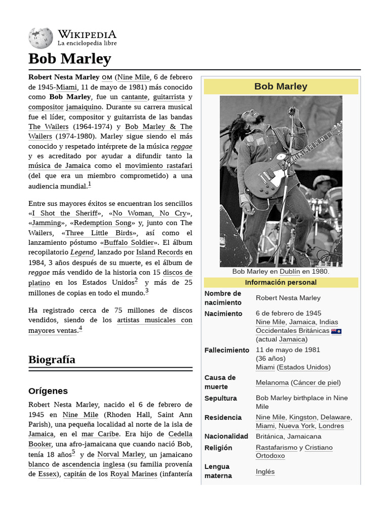 Bob Marley | PDF | Bob Marley | Reggae