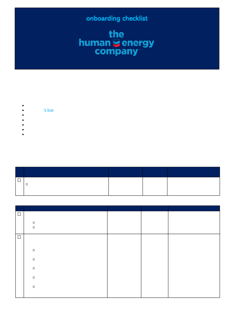 REG Onboarding Checklist | PDF | Leadership | Organizational Behavior