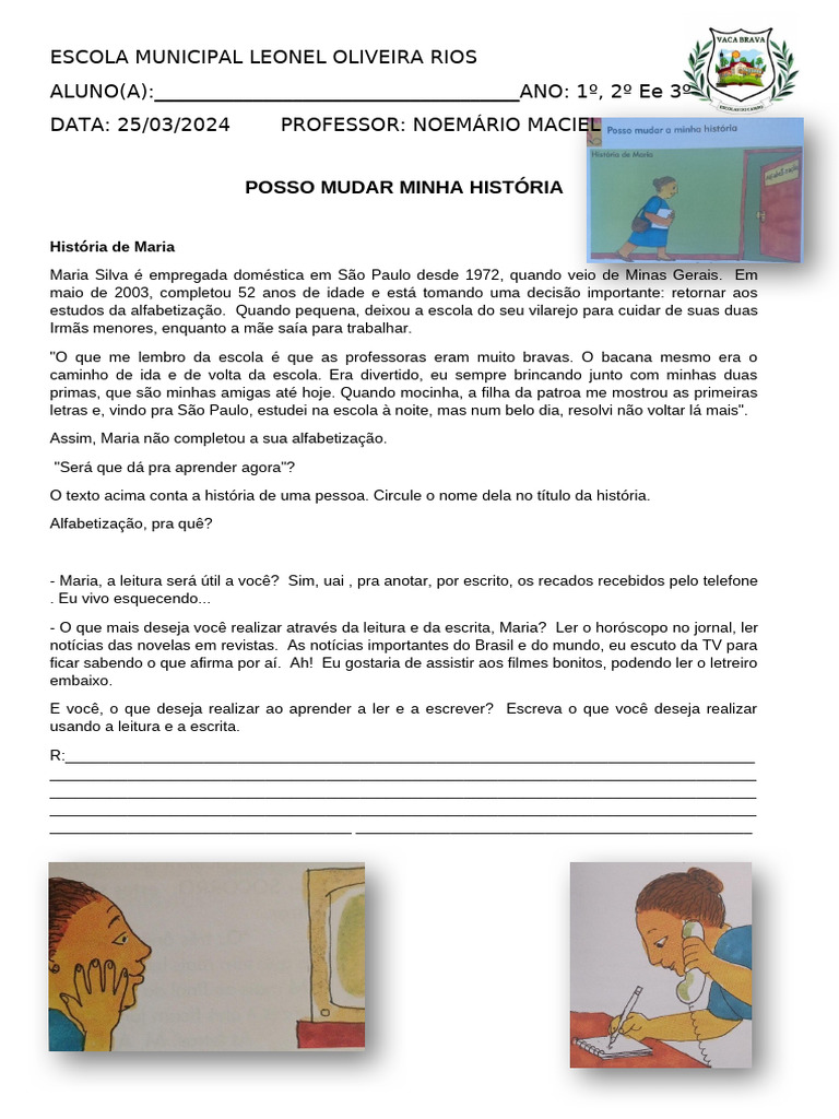 Atividade de Língua Portuguesa Eja | PDF