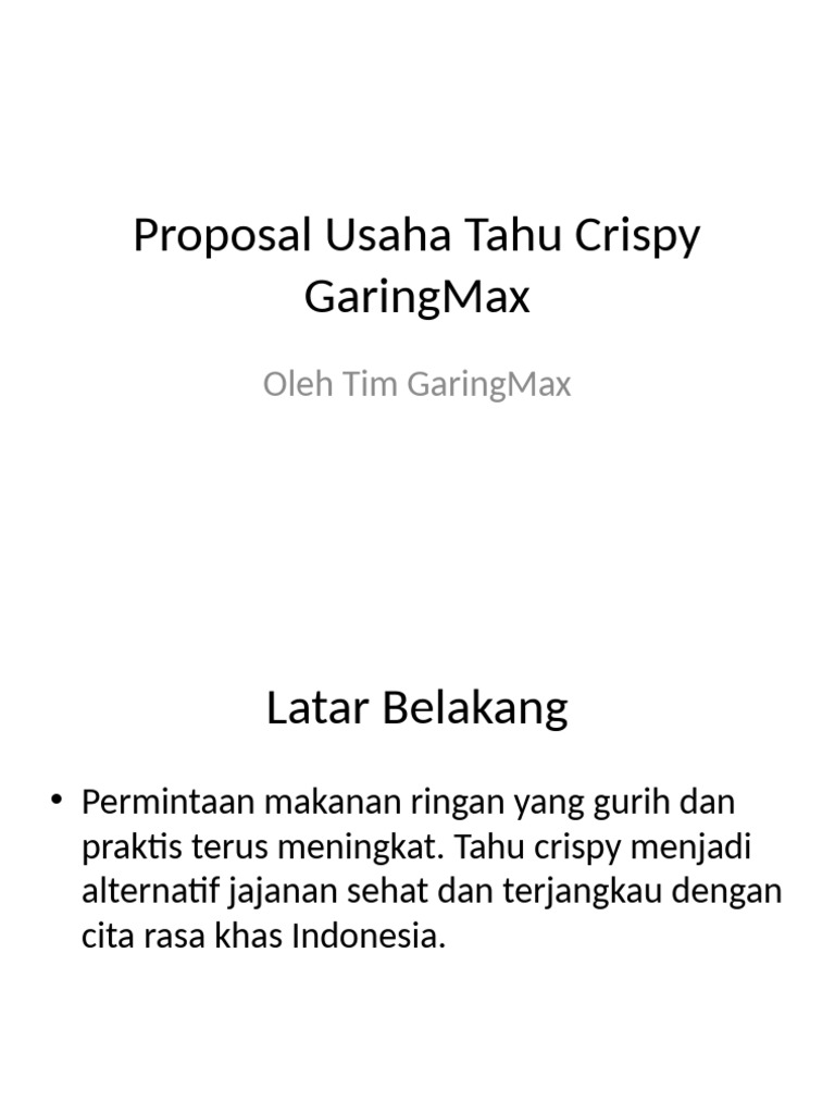 Tahu Crispy GaringMax | PDF