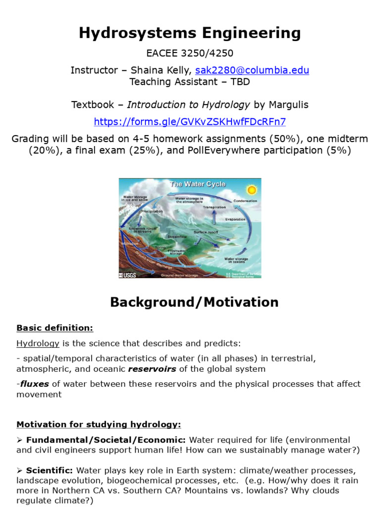 Chapter1 - Slides - The Hydrologic Cycle | PDF | Drainage Basin | Hydrology