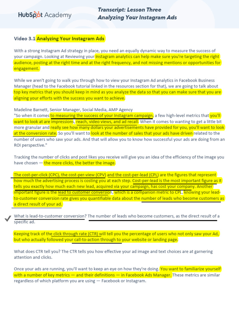 Instagram Ads Lesson 3 TRANSCRIPT-signed | PDF | Advertising | World ...