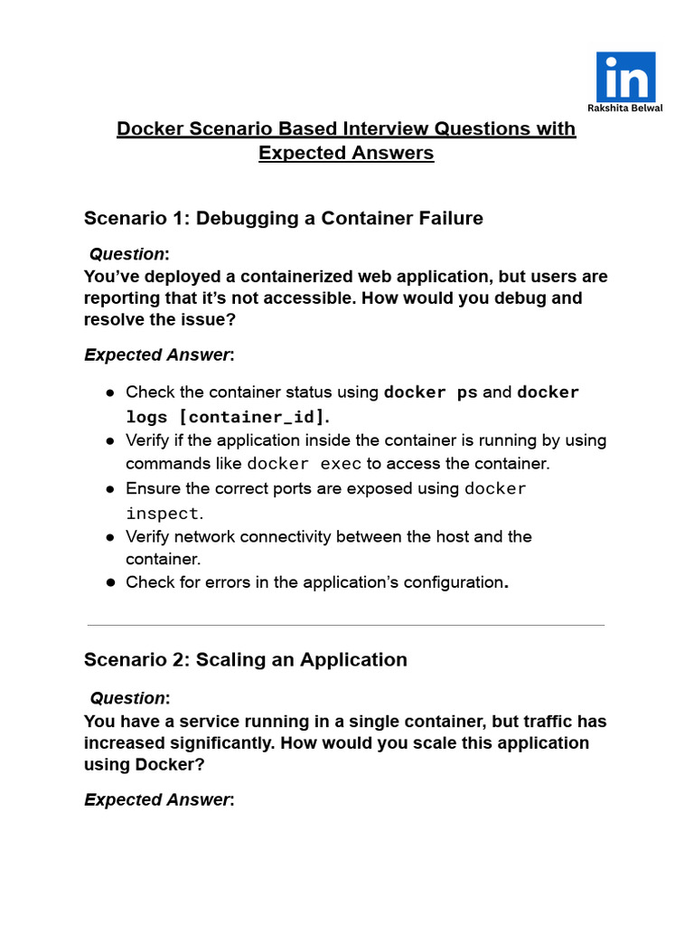 Docker Senario Based Questions | PDF | Computer Engineering ...