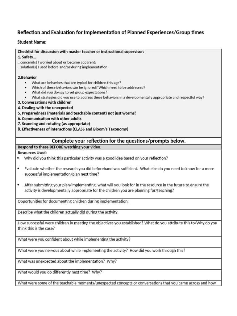 Reflection on Group Activity Implementation | PDF | Psychology | Cognition