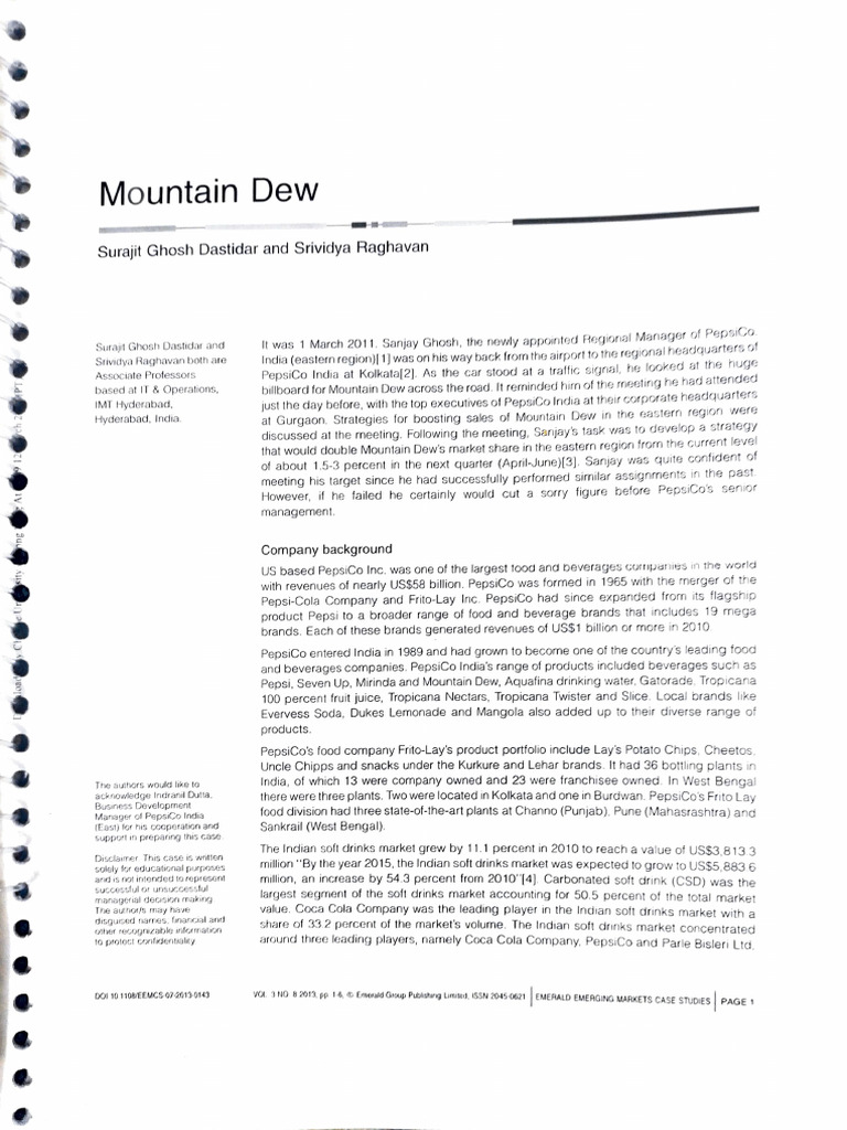 MT Dew | PDF | Pepsi Co | Soft Drink