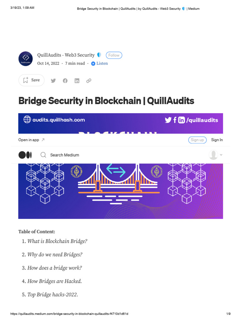 Bridge Security in Blockchain - QuillAudits - by QuillAudits - Web3 Security ? - Medium | PDF ...