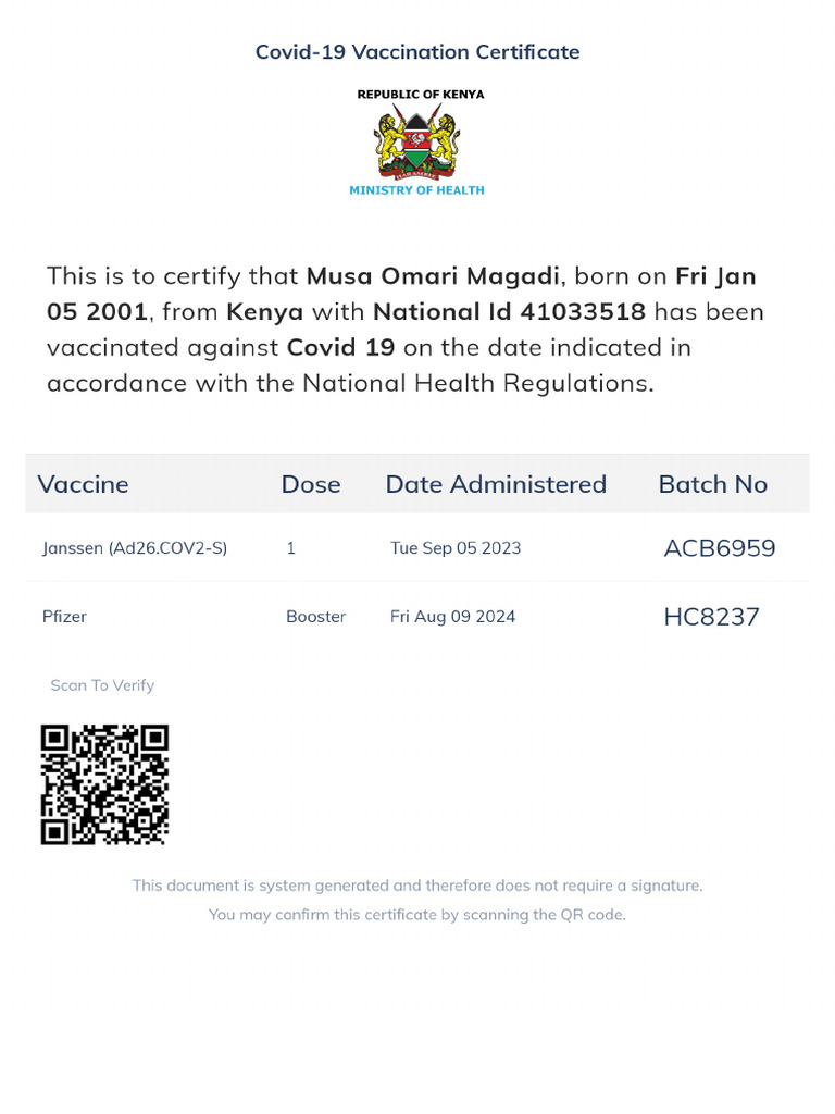 Vaccination Certificate | PDF