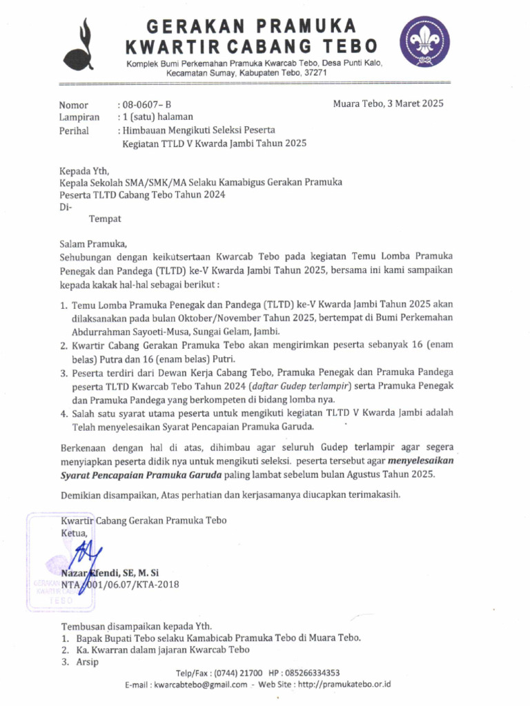 Surat Seleksi TLTD | PDF