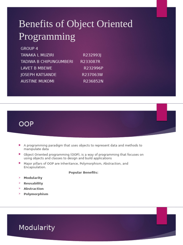 Benefits Of Object Oriented Programming Pdf Object Oriented Programming Method Computer