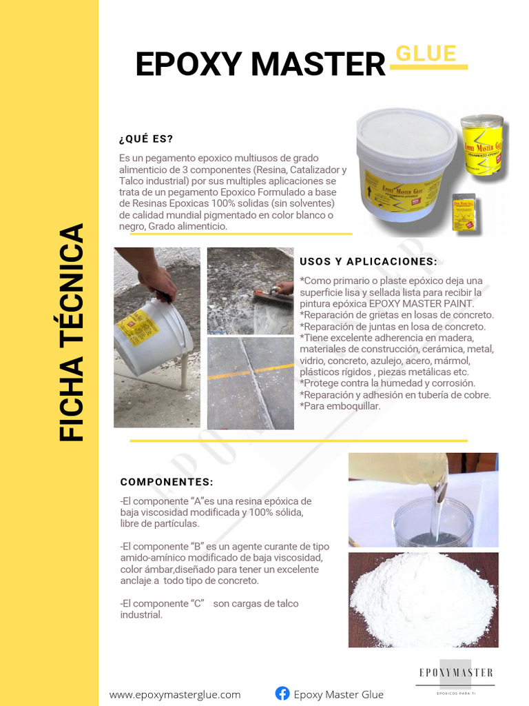 Epoxy Master Glue: Ficha Técnica y Usos | PDF | Epoxy | Abrasivo