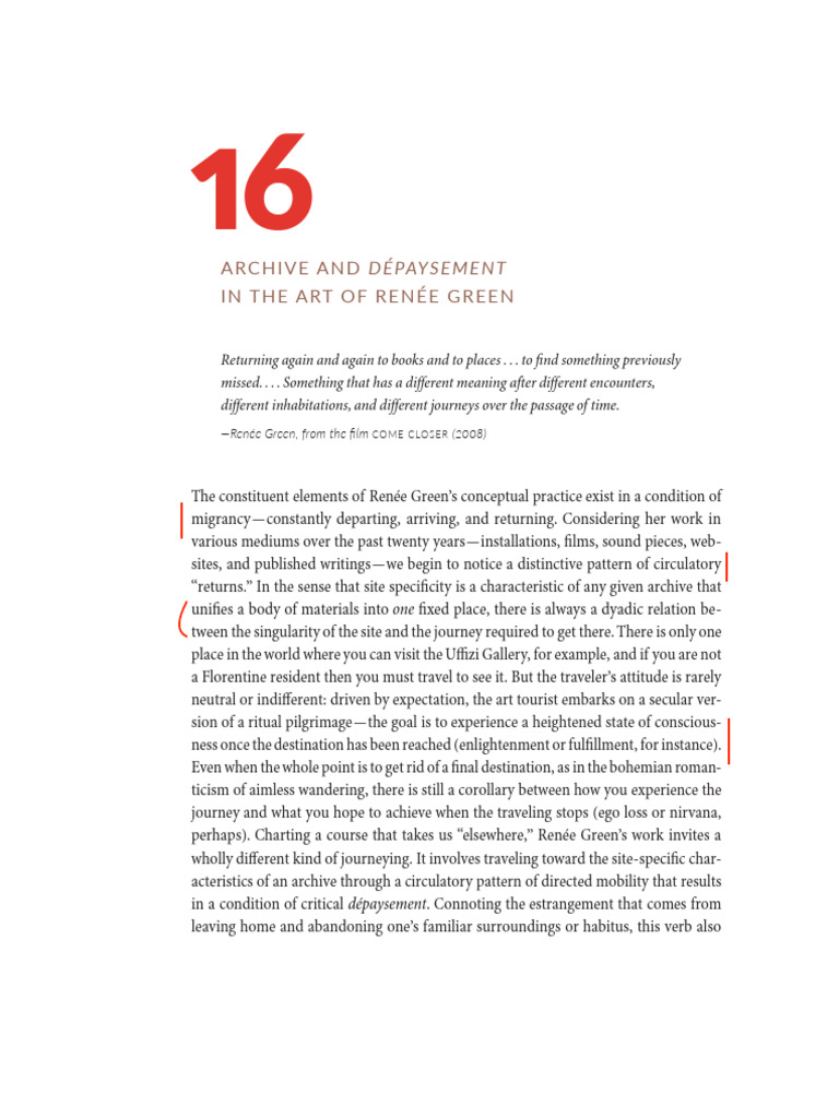 Renée Green: Archive and Dépaysement | PDF | Ethnography