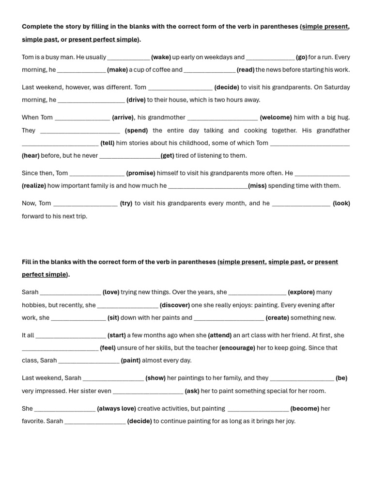 Summer Break Return - Simple Pres Simple Past Pres Perfect | PDF