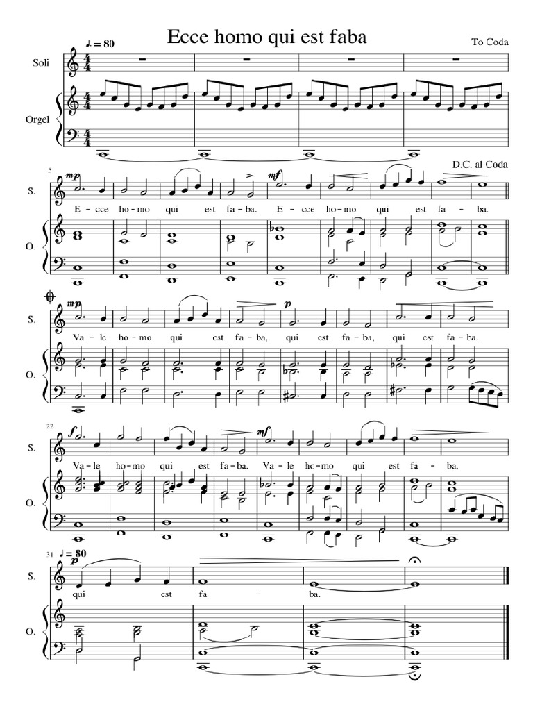 Ecce Homo Qui Est Faba | PDF