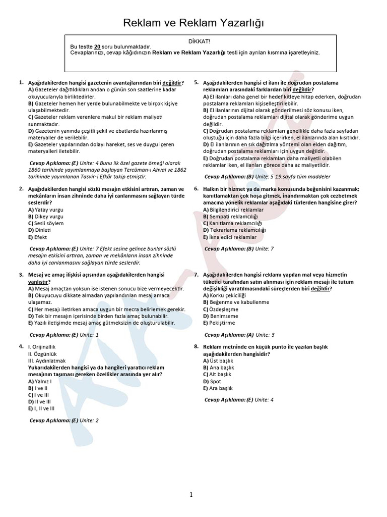 Reklam Ve Reklam Yazarlığı | PDF