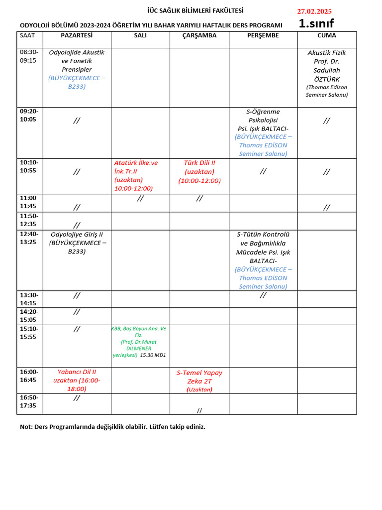 Haft - Ders Prog.24 25 BHR Yy Murat Docx (2) - 638762531480531669 | PDF