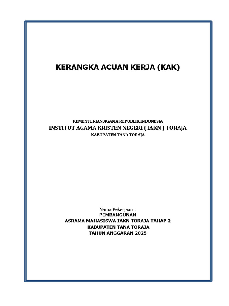 KAKSPEKTEKPEMBANGUNAN+ASRAMA+MAHASISWA+IAKN+TORAJA+TAHAP+2 | PDF