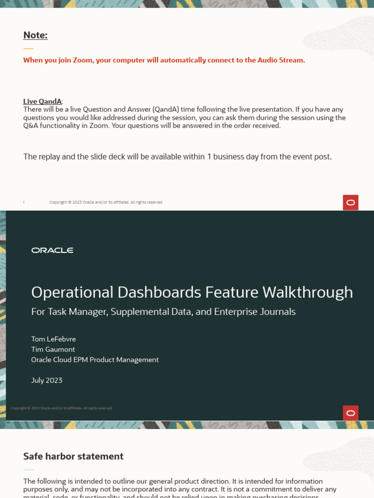 EPM - Operational Dashboards Feature Walkthrough For Task Manager ...