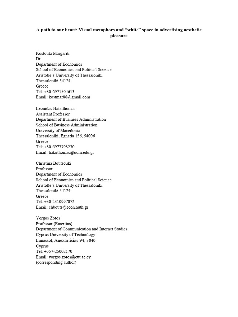 Α path to our heart Visual metaphors and "white" space | PDF | Aesthetics | Pleasure