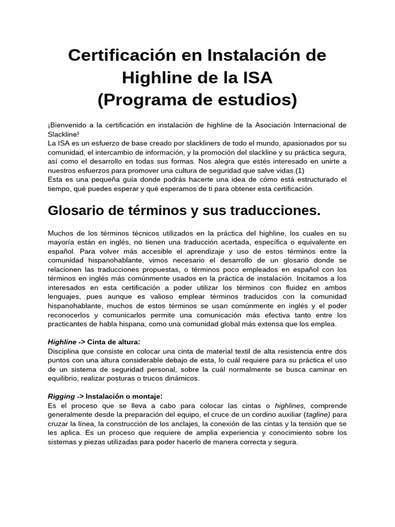 ISA Rigging Certification Syllabus | PDF | Cuerda