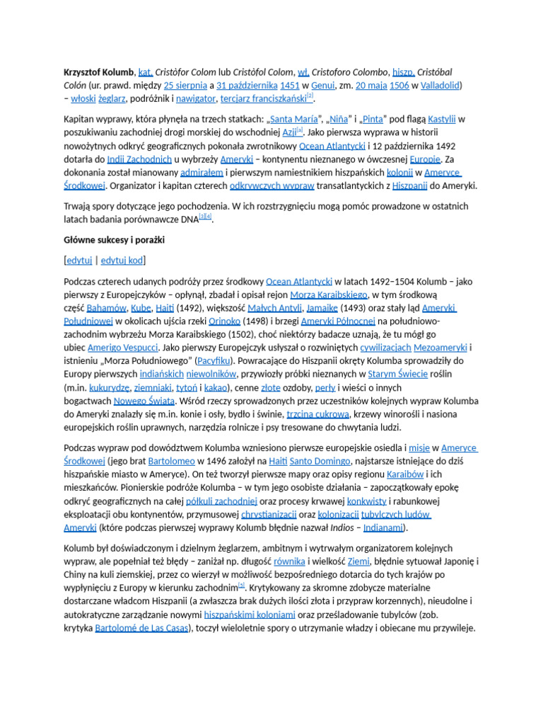 Krzysztof Kolumb | PDF